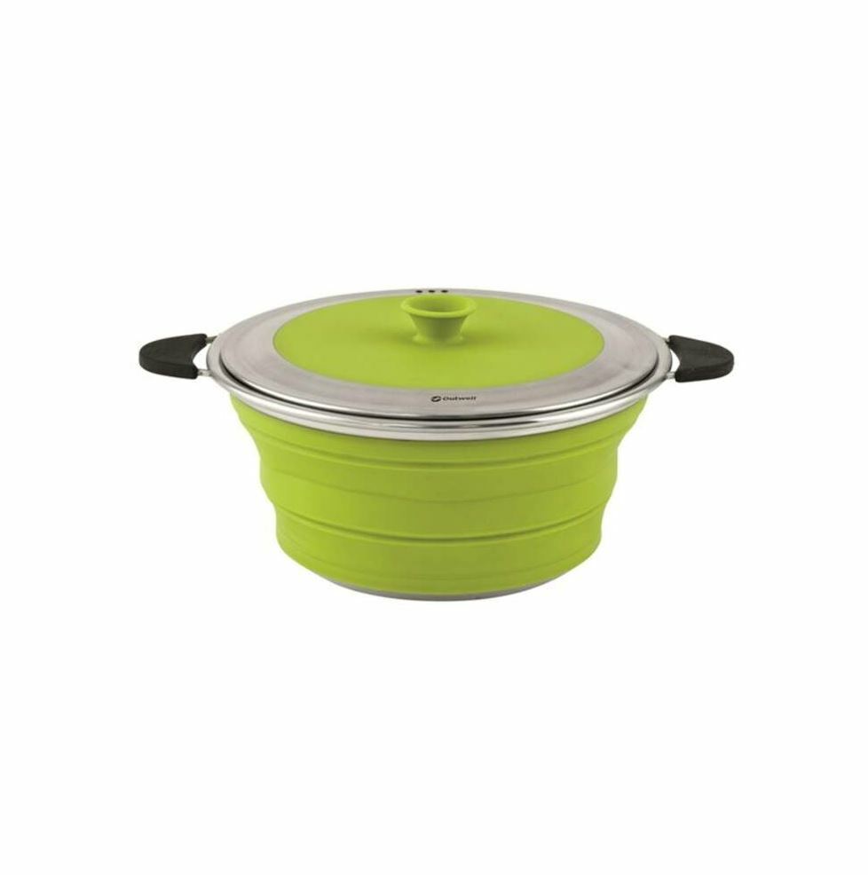 Outwell collapsible pot with Lid 2.5L lime green - Equipment Outdoors