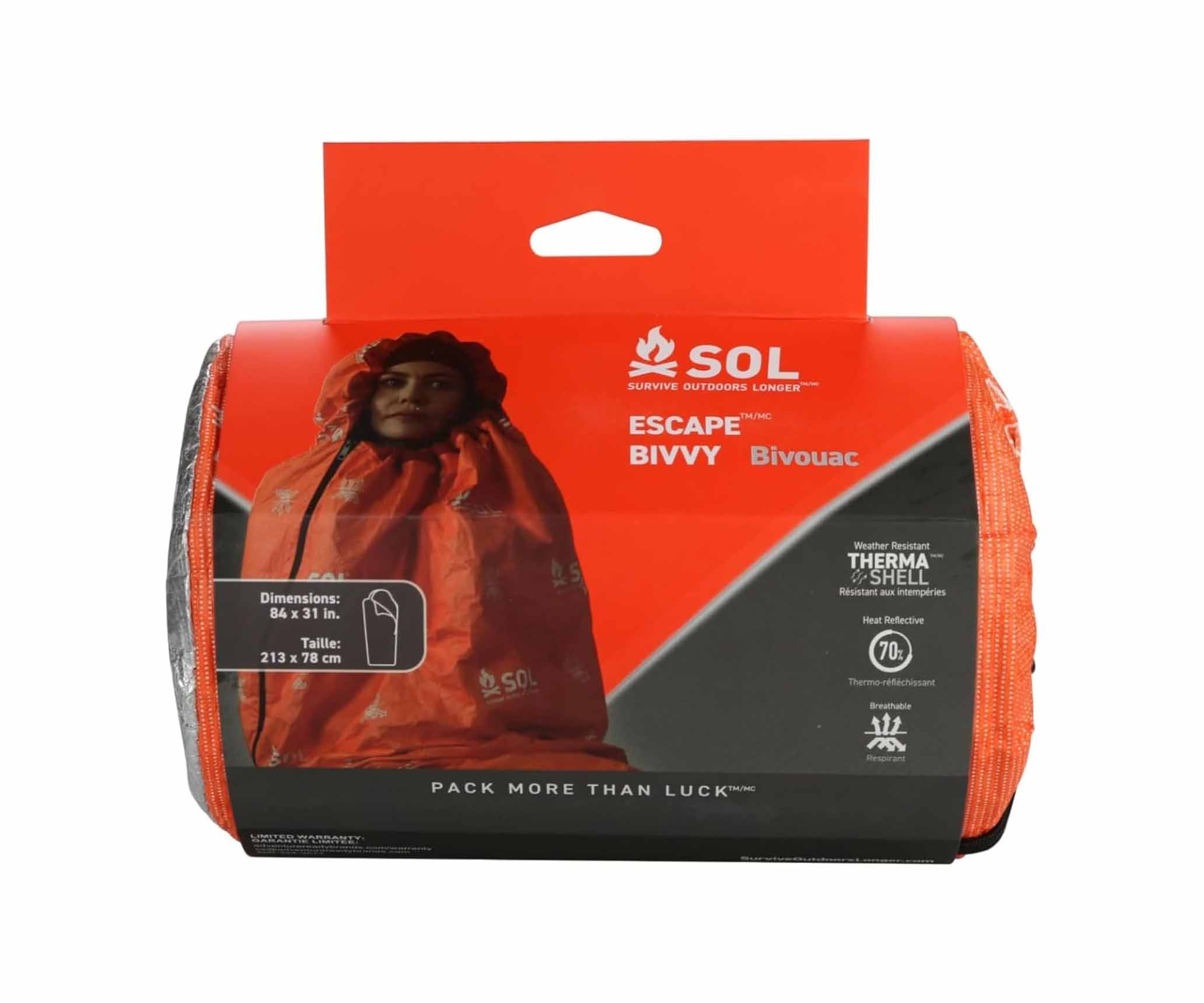 Sol Escape Bivvy with Hood Orange - Equipment Outdoors