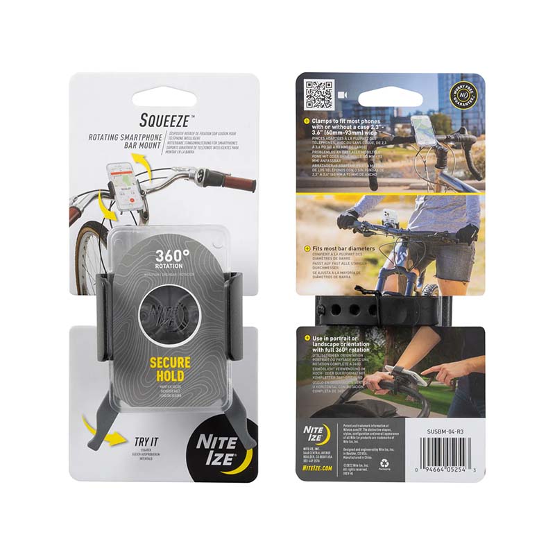 Squeeze Rotating Smartphone Bar Mount Transparent - Equipment Outdoors